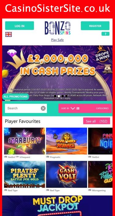 Bonzo Spins sister sites - Sky Bingo, Zoes Bingo and more