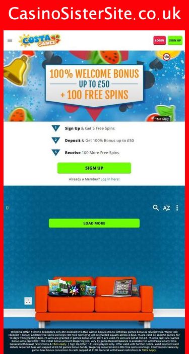 Costa Games sister sites - Bingo Bonus, Monopoly Casino