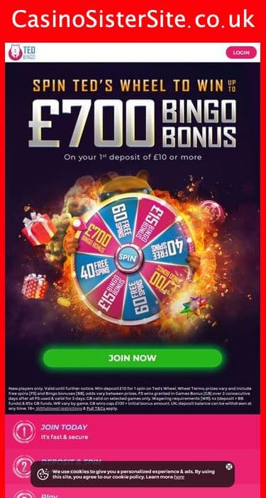 Ted Bingo sister sites - X Factor Games, Corbett Sports